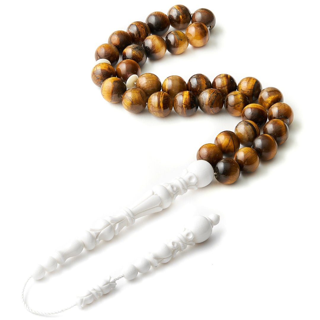 Authentic Tiger's Eye Tasbih Misbaha (Islamic Dhikr) - Basmala Beads