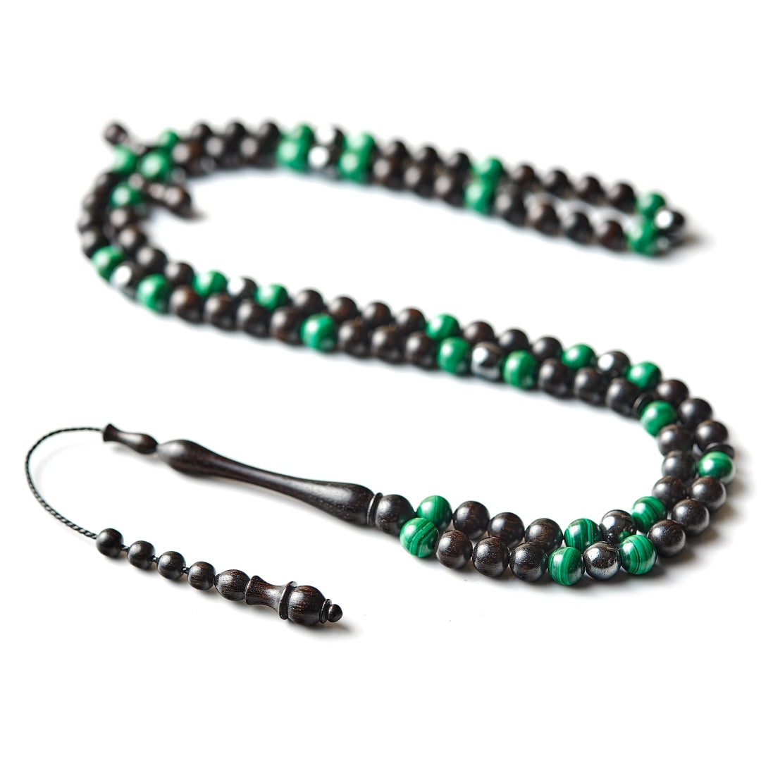 Authentic Malachite Tasbih Misbaha (Islamic Dhikr) - Basmala Beads